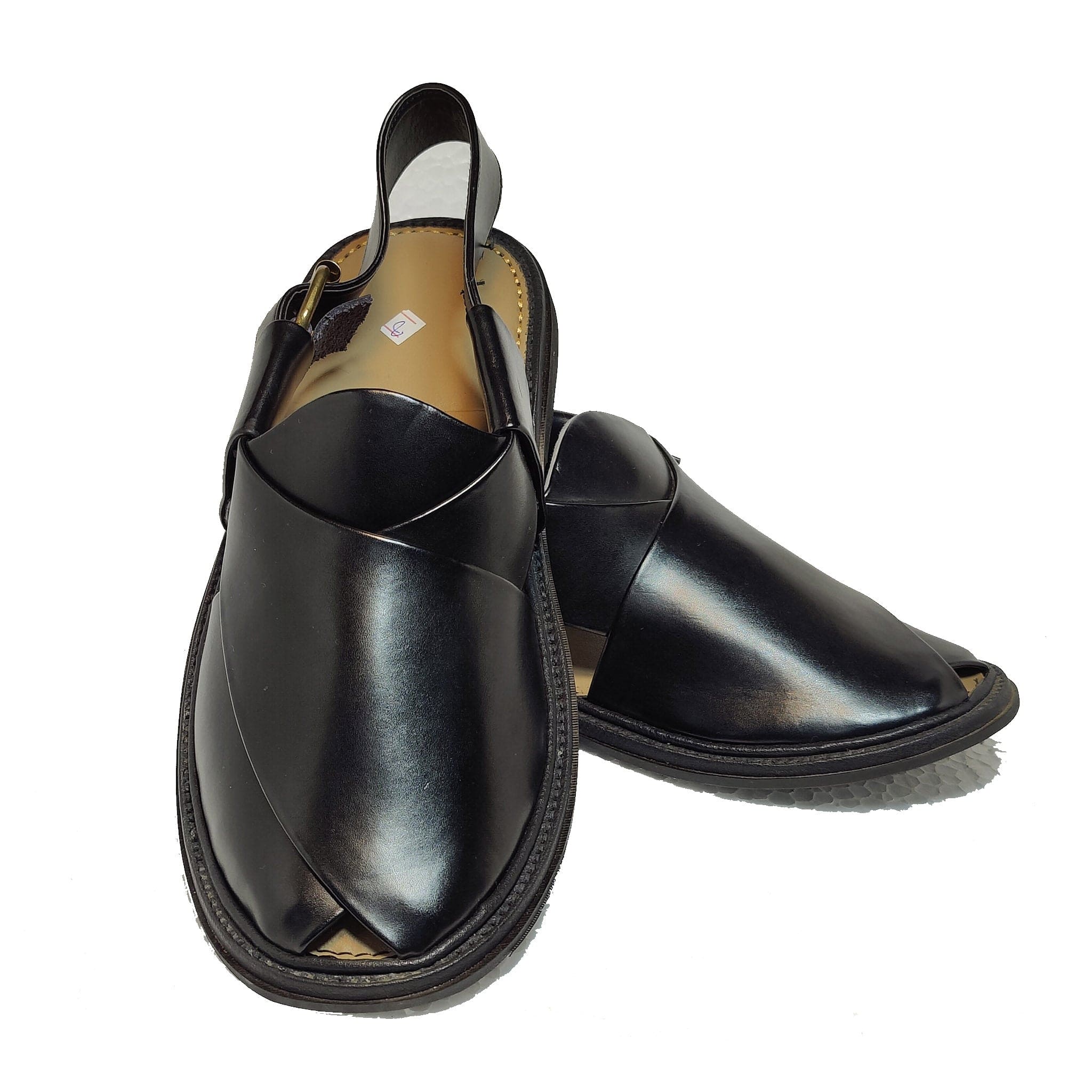 Black High Chrome Leather Chappal for Casual & Formal Comfort